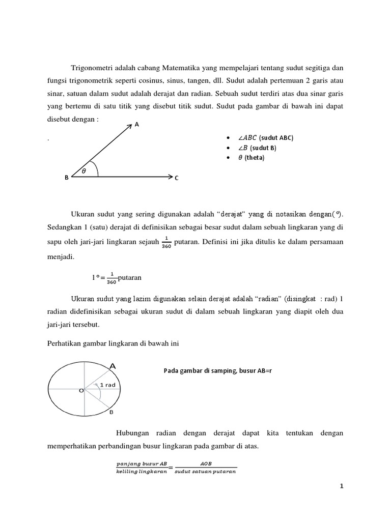 Panduan Lengkap Trigonometri Matematika | PDF