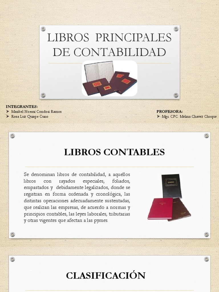 Libros Principales de Contabilidad | PDF | Hoja de balance | Contabilidad