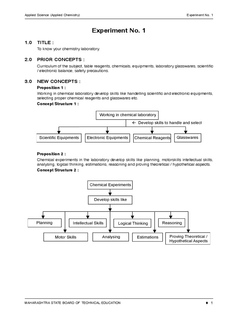 Experiment No. 1: 1.0 TITLE | PDF | Laboratories | Experiment