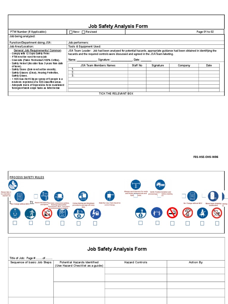 JSA For MEP Work Format