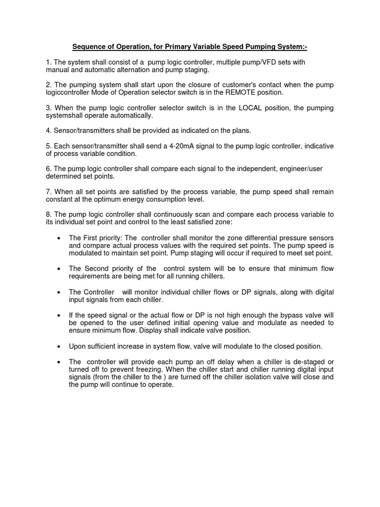 Pump Logic - Variable Primary | PDF | Finance & Money Management ...