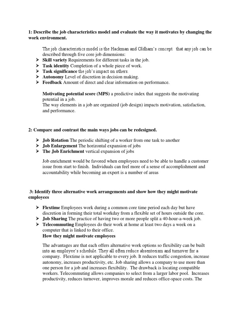 Organizational Behavior Chapter 8 Pdf Motivation Motivational