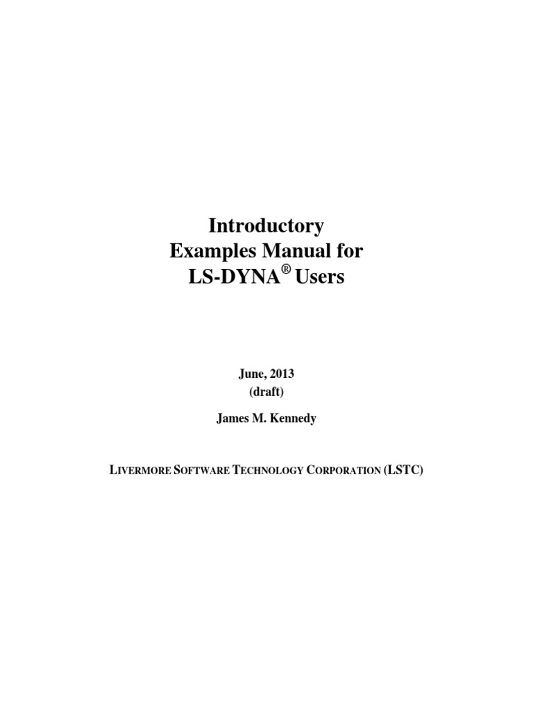 Intro Examples Manual DRAFT PDF | PDF | Buckling | Young's Modulus