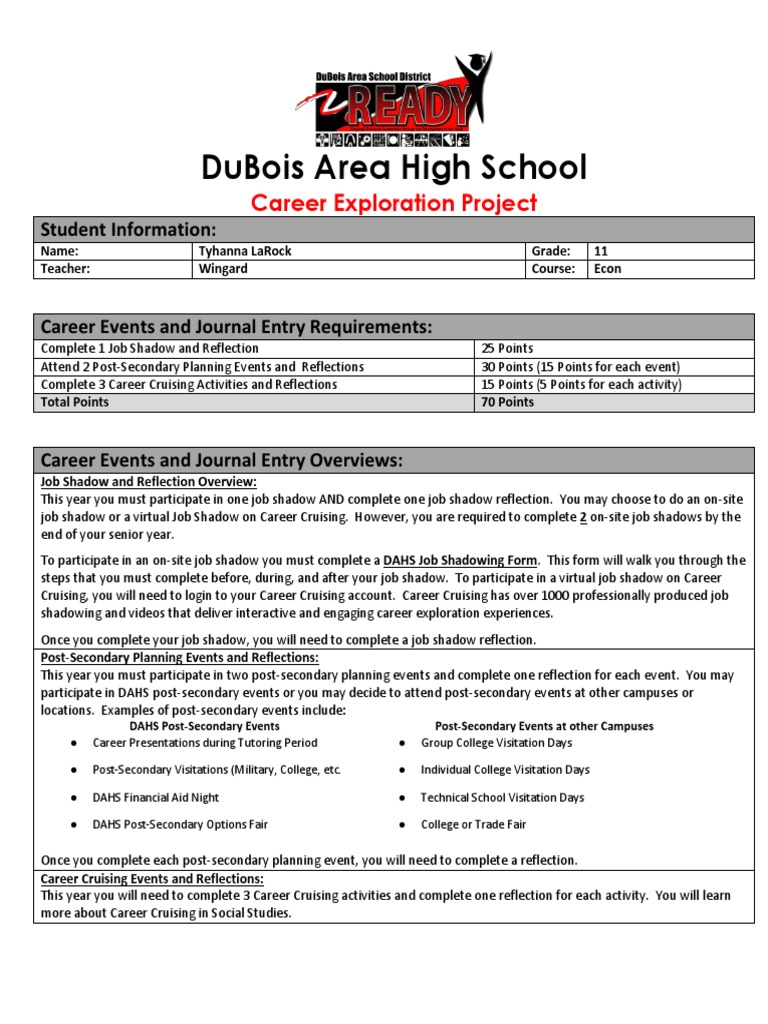 DuBois High Career Exploration Guide | PDF | Learning Styles | Applied ...