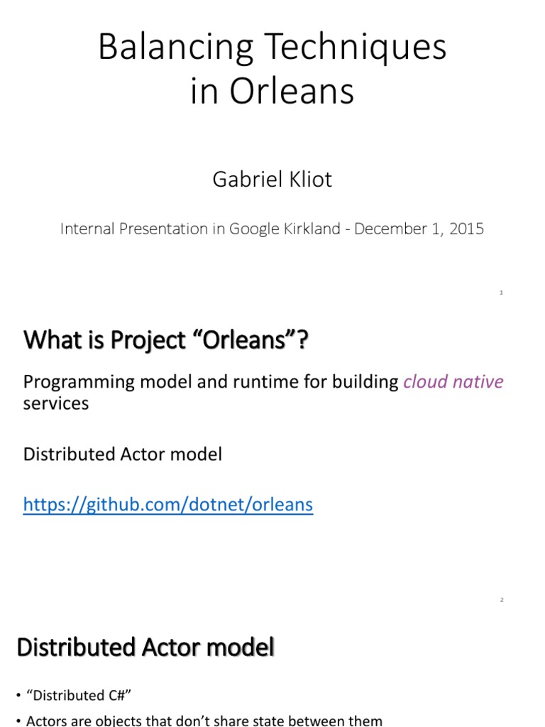 Orleans Actor Model Balancing Techniques | PDF | Scheduling (Computing ...