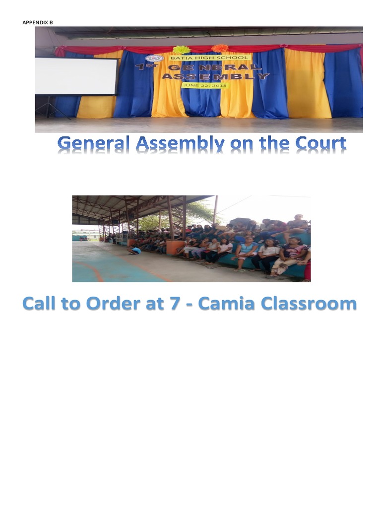 1ST General Assembly .S.y.2018-2019 Pictures | PDF