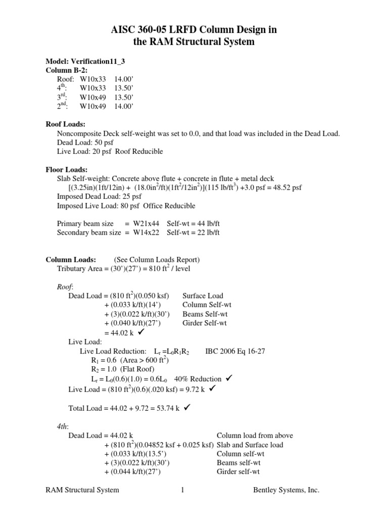 AISC 360 VerificationColumnDesign | PDF | Beam (Structure) | Column