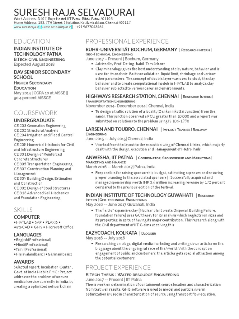 Suresh Raja CV | PDF | Engineering | Civil Engineering