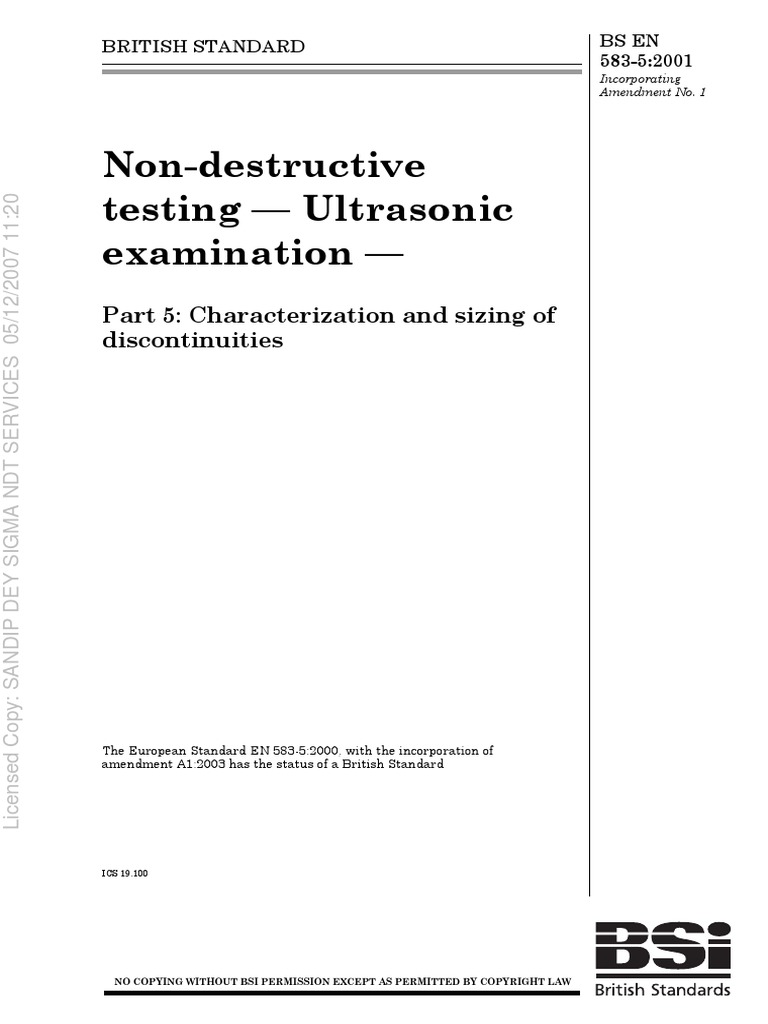 Non-Destructive Testing - Ultrasonic Examination - : Part 5 ...