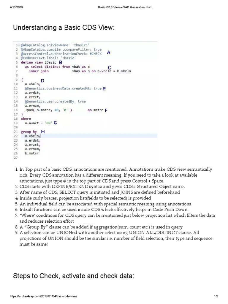 Basic CDS View | PDF | Data Management Software | Data