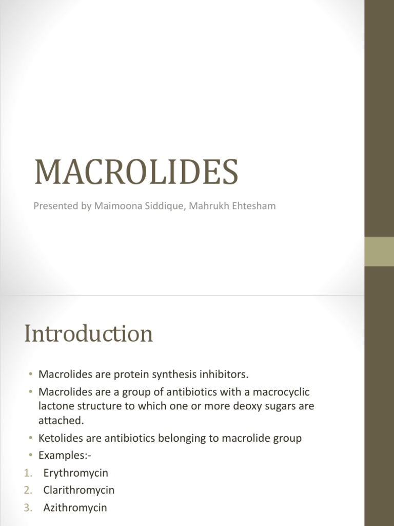 Macrolides | PDF | Drugs | Medical Specialties