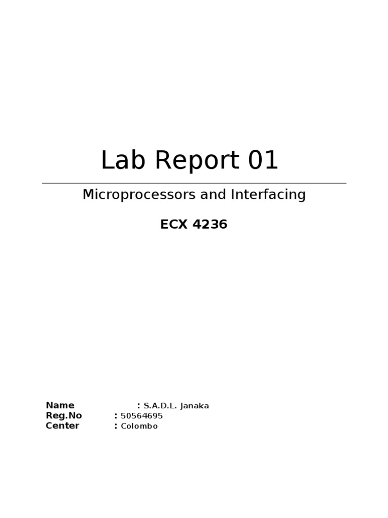 Micro Lab1 Report | Download Free PDF | Emulator | Source Code