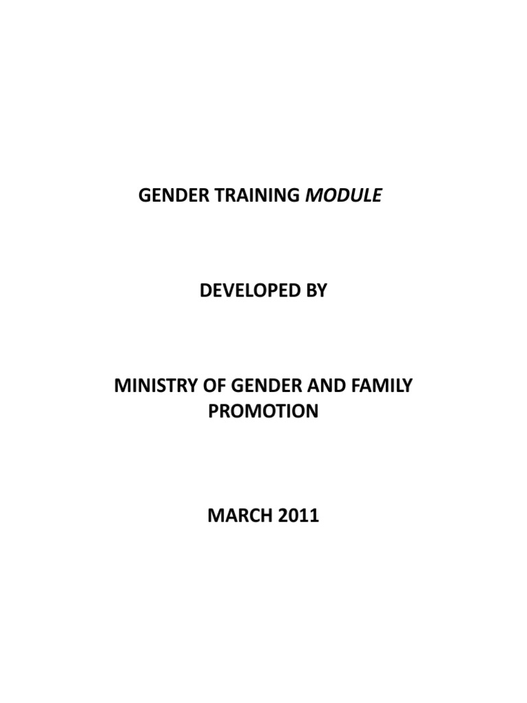 Gender Training Module-2 | Download Free PDF | Gender Role | Gender ...