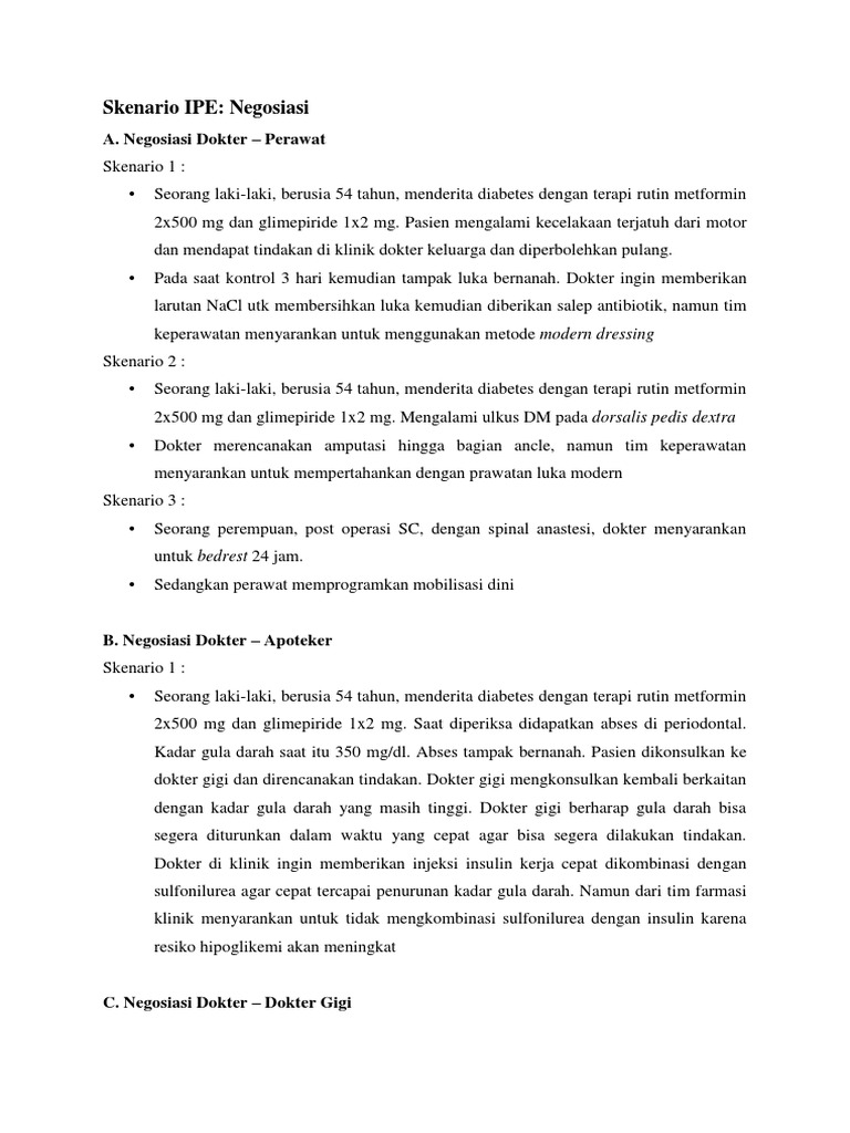 Skenario IPE - Negosiasi PDF | PDF