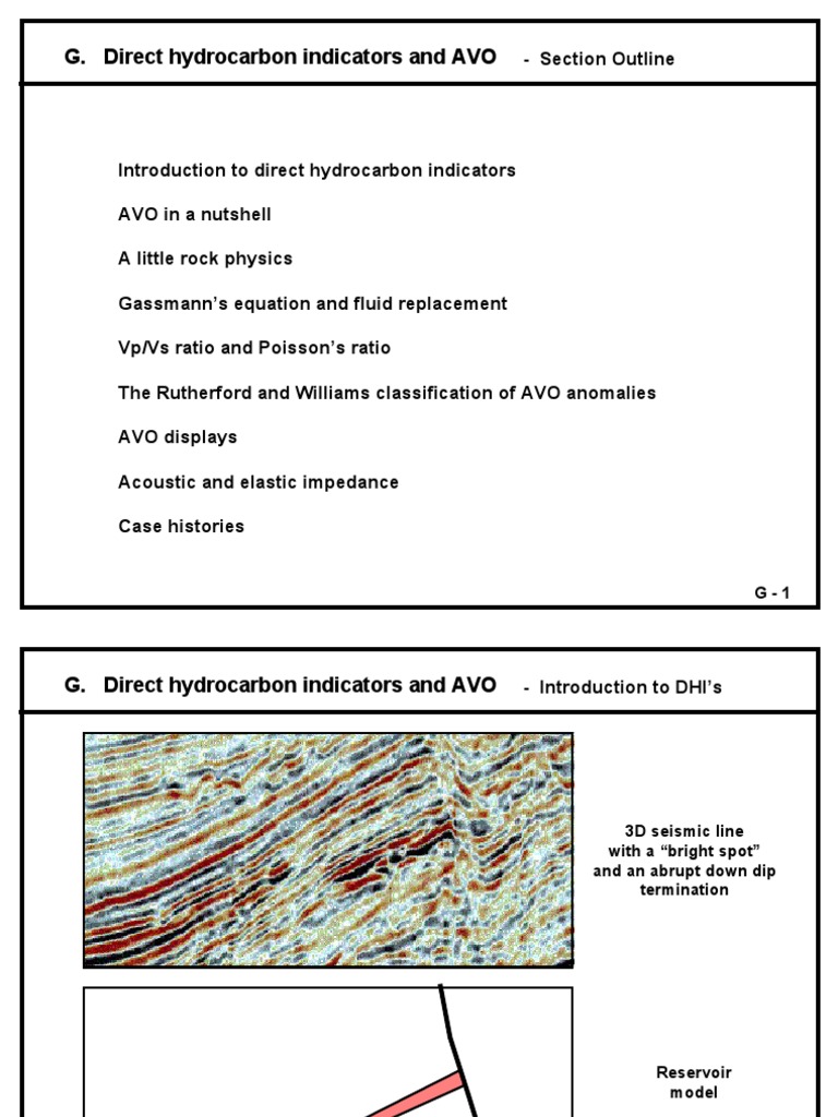 G. Direct Hydrocarbon Indicators and AVO | PDF | Pascal (Unit) | Pressure