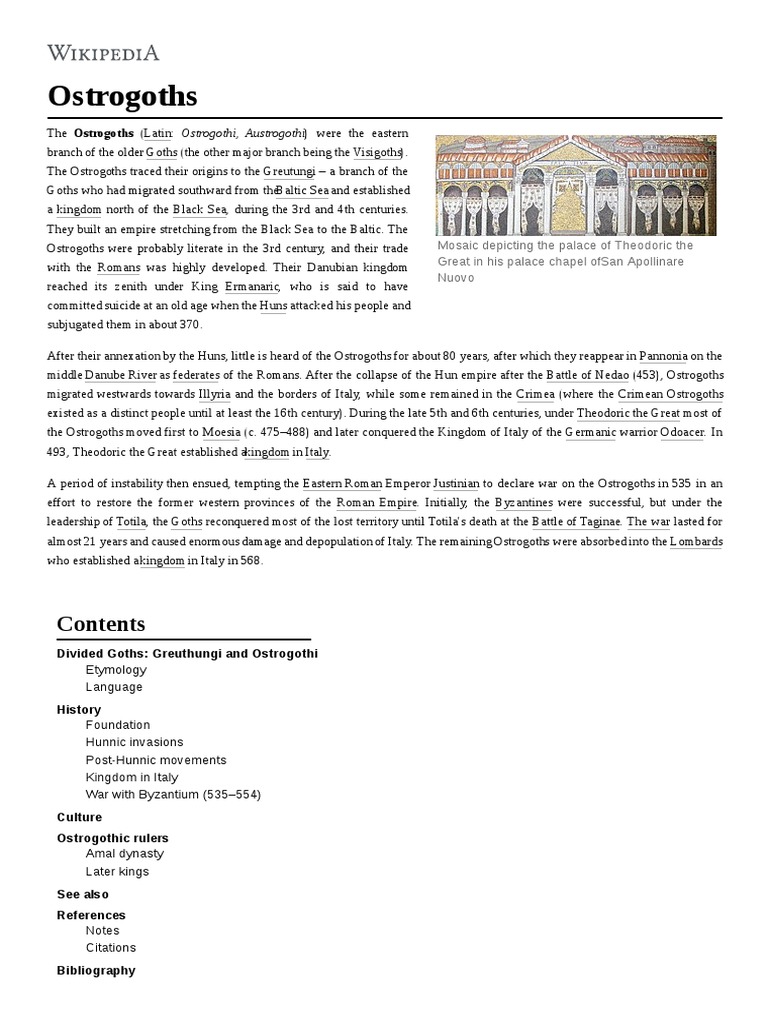Ostrogoths | PDF | Early Middle Ages | Europe Travel