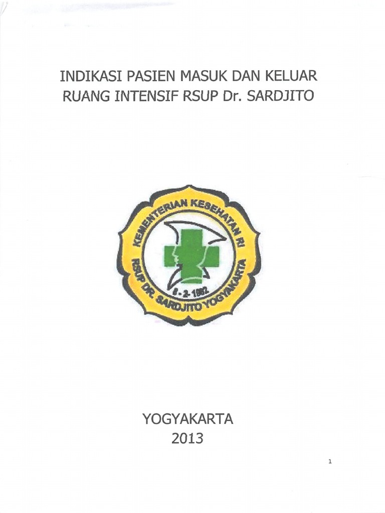 16 Indikasi Pasien Masuk Dan Keluar Ruang Intensif RSUP Dr. Sardjito ...