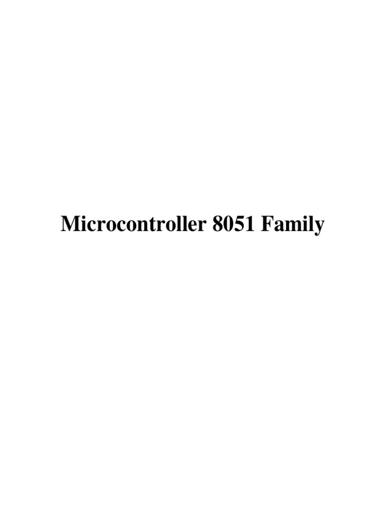 Microcontroller 8051 Family | PDF | Microcontroller | Data Transmission