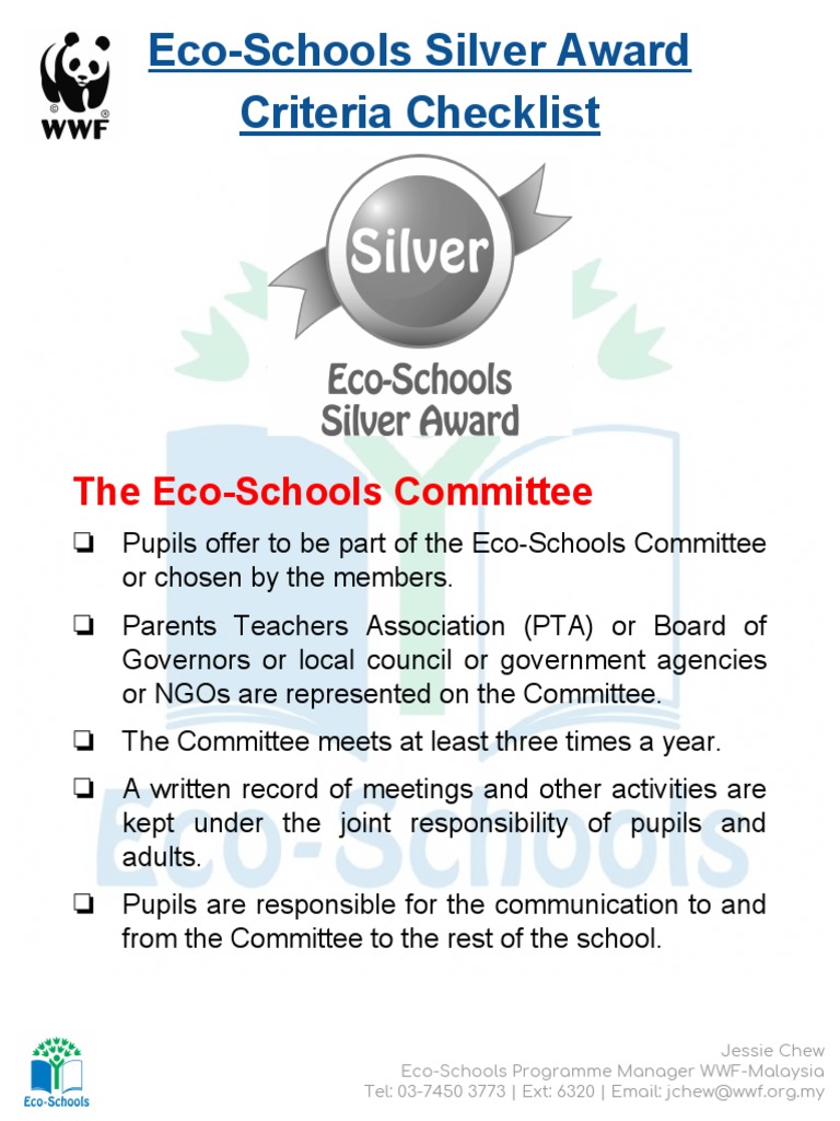 Eco-Schools Silver Award Criteria Checklist | PDF | Business