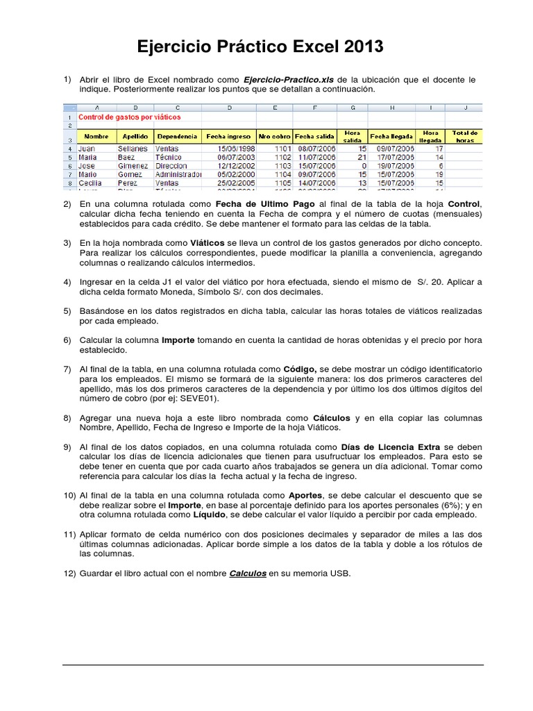 Ejercicio7 EXCEL | PDF | Microsoft Excel | Informática