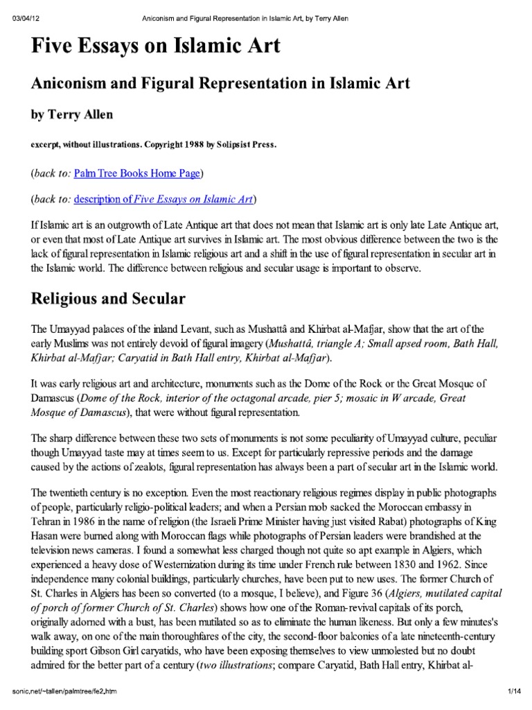 Aniconism and Figural Representation in Islamic Art, by Terry Allen PDF ...