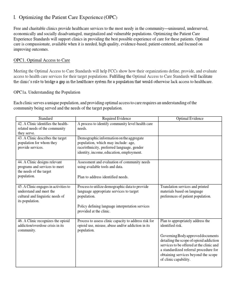 I. Optimizing The Patient Care Experience (OPC | PDF | Evidence Based ...