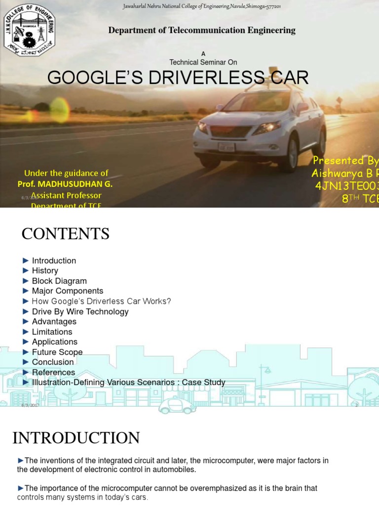Google Driverless Car Seminar Overview | PDF | Lidar | Multi Core Processor