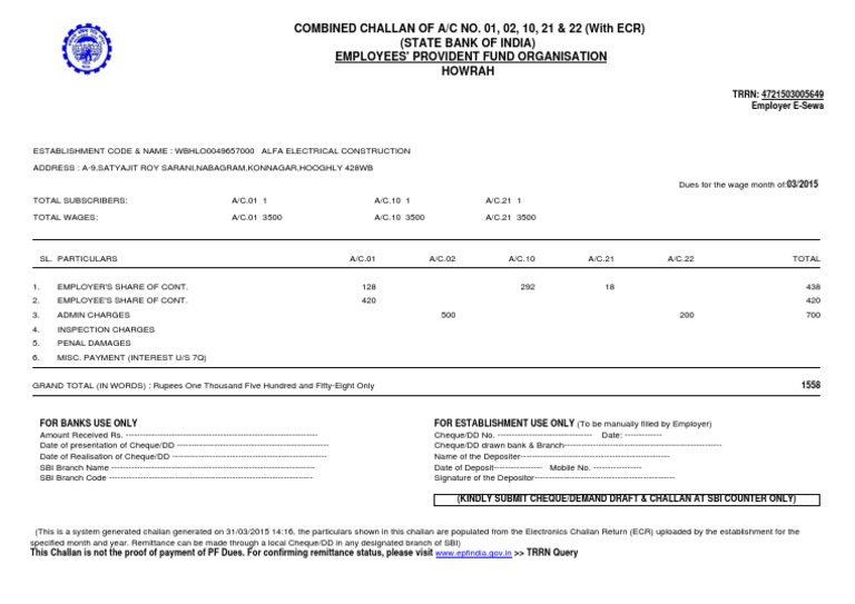 Challan Receipt | PDF | Cheque | Services (Economics)