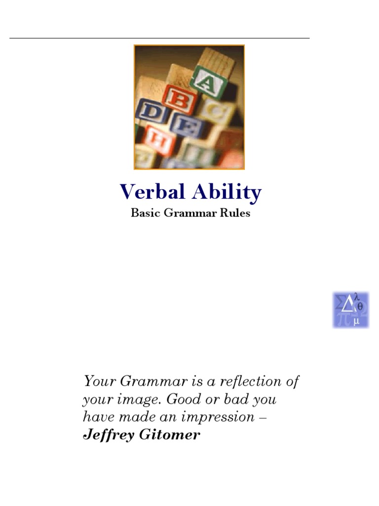 Verbal - Basic Grammar Rules | PDF | English Grammar | Part Of Speech