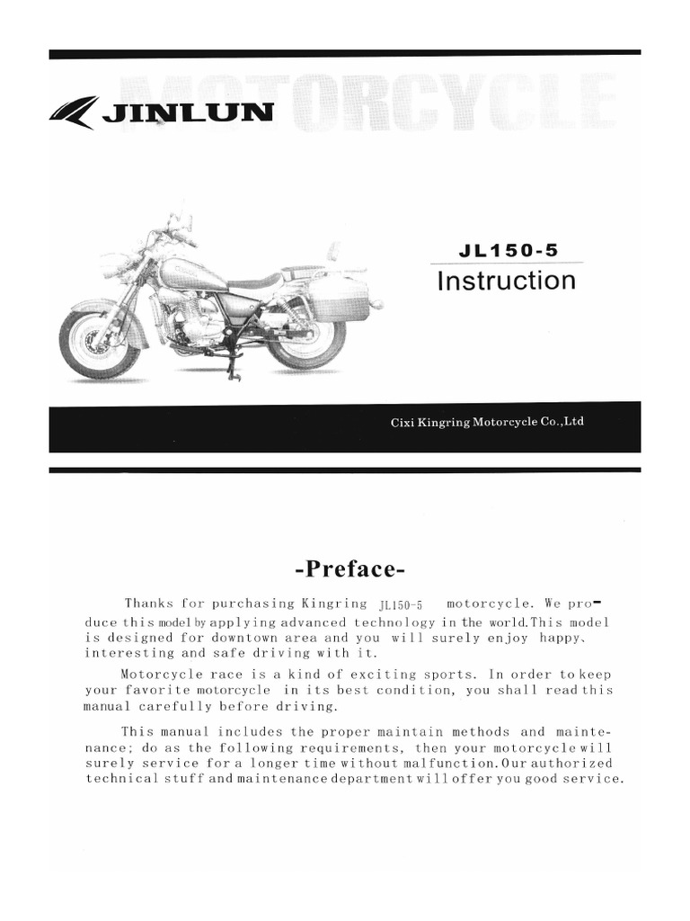 Jinlun JL 150-5 Owner Manual | PDF