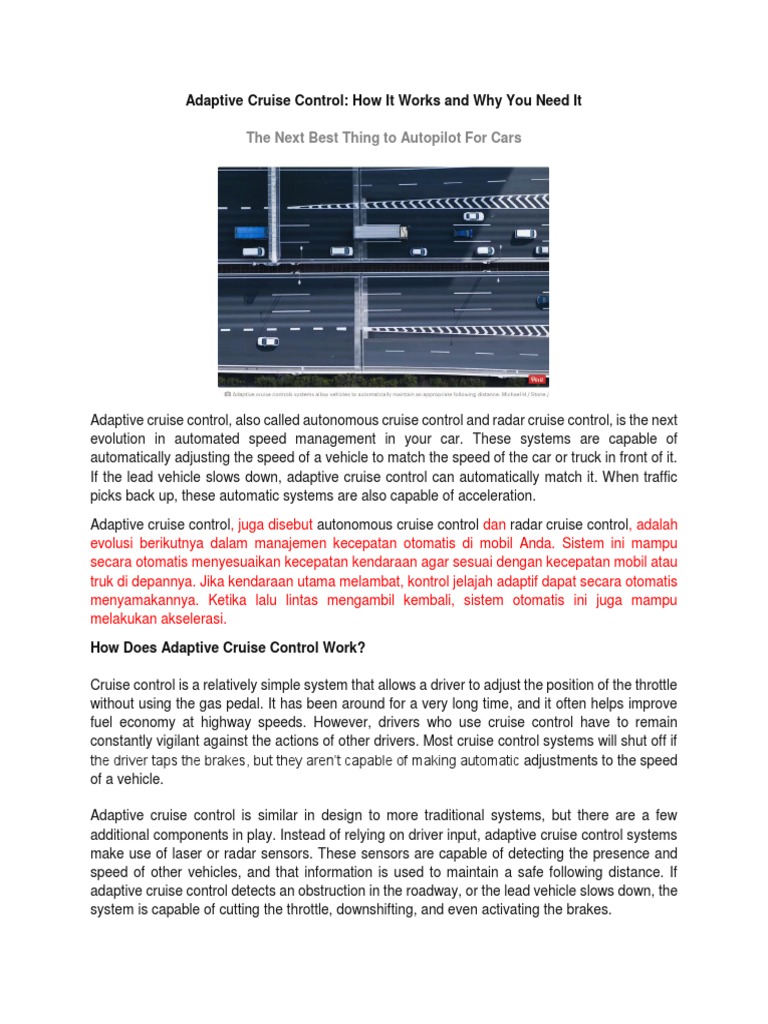 How Adaptive Cruise Control Works and Why You Need It | PDF | Motor ...