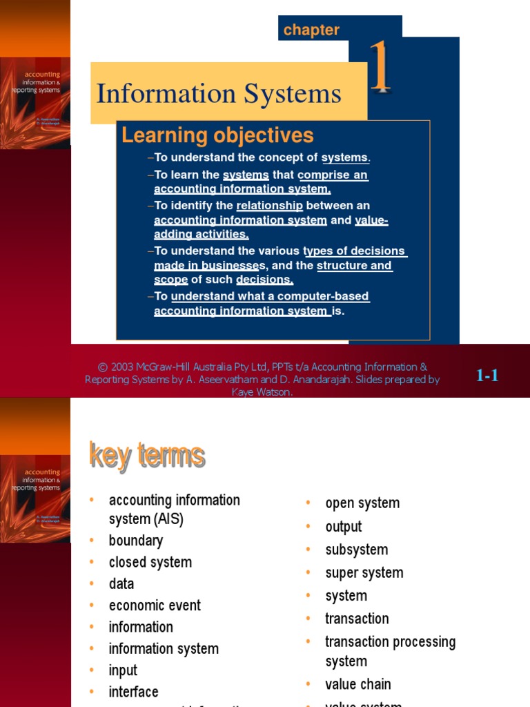 Information Systems: Learning Objectives | PDF | System | Accounting