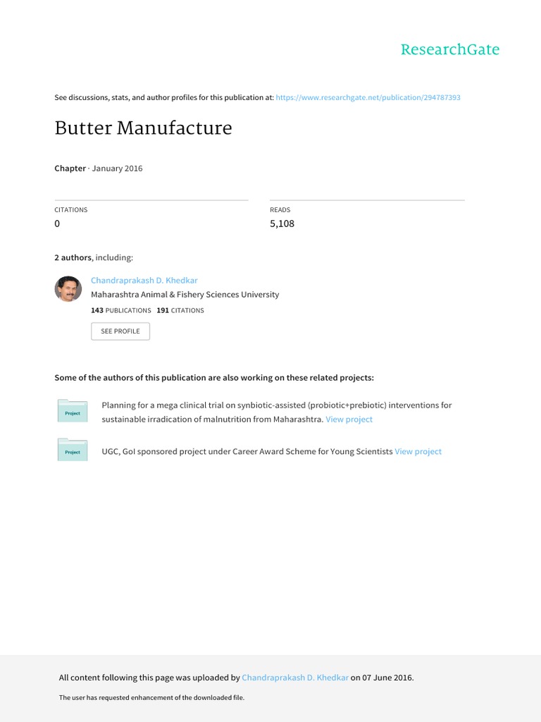 Butter Manufacture PDF | PDF | Butter | Margarine