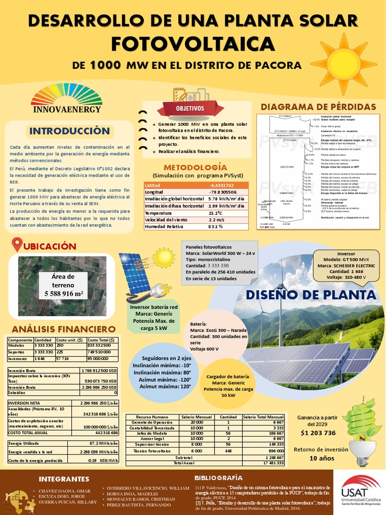 Planta Solar Fotovoltaica en El Distrito de Pacora | PDF | Fotovoltaica ...