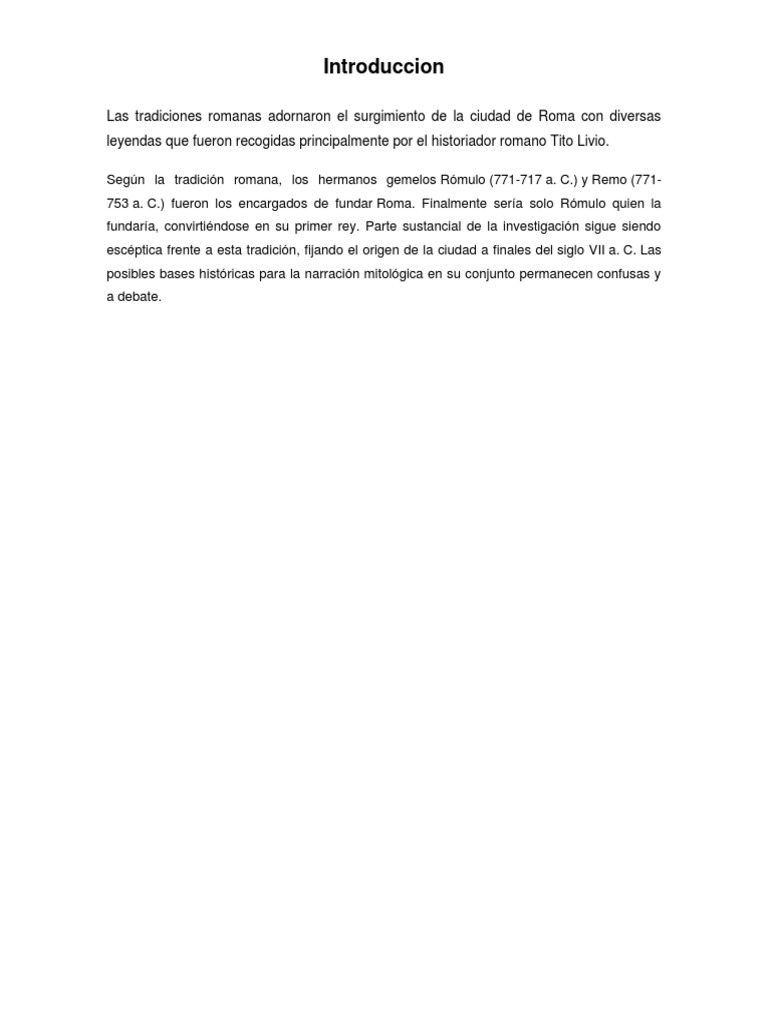 Fundación de Roma: Leyenda de Rómulo y Remo | PDF | Romulus y Remus ...