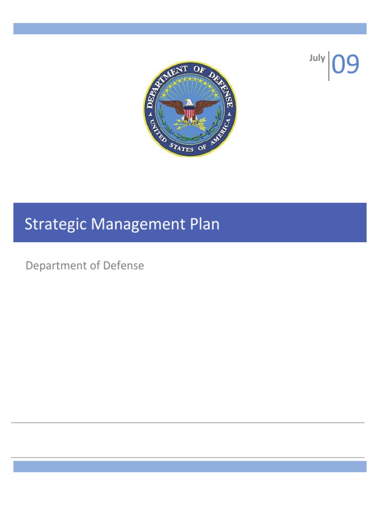 Strategic Management Plan: Department of Defense | PDF | United States ...