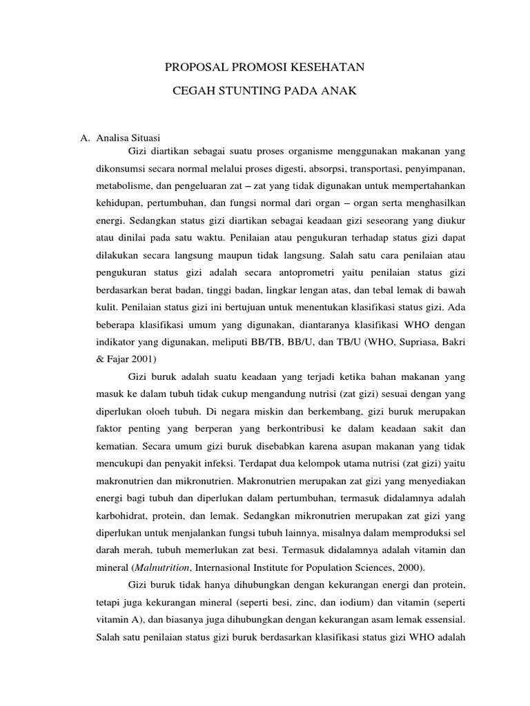 Proposal Promosi Kesehatan Stunting | PDF