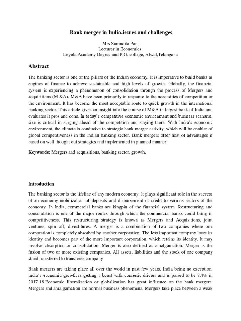 SBI Bank Merger | PDF | Mergers And Acquisitions | Banks