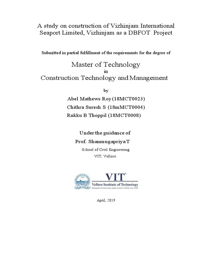 Final Report Dbfot | PDF | Monsoon | Public–Private Partnership