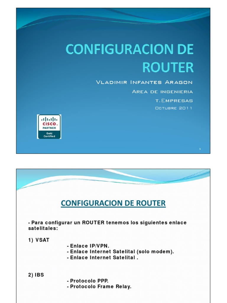 Configuracion Router Cisco para Enlaces Satelitales | PDF | Enrutador (Computación) | Dirección IP