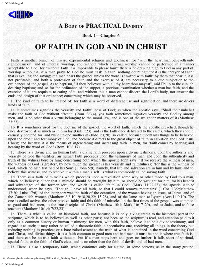 of Faith in God. | PDF | Grace In Christianity | God The Father