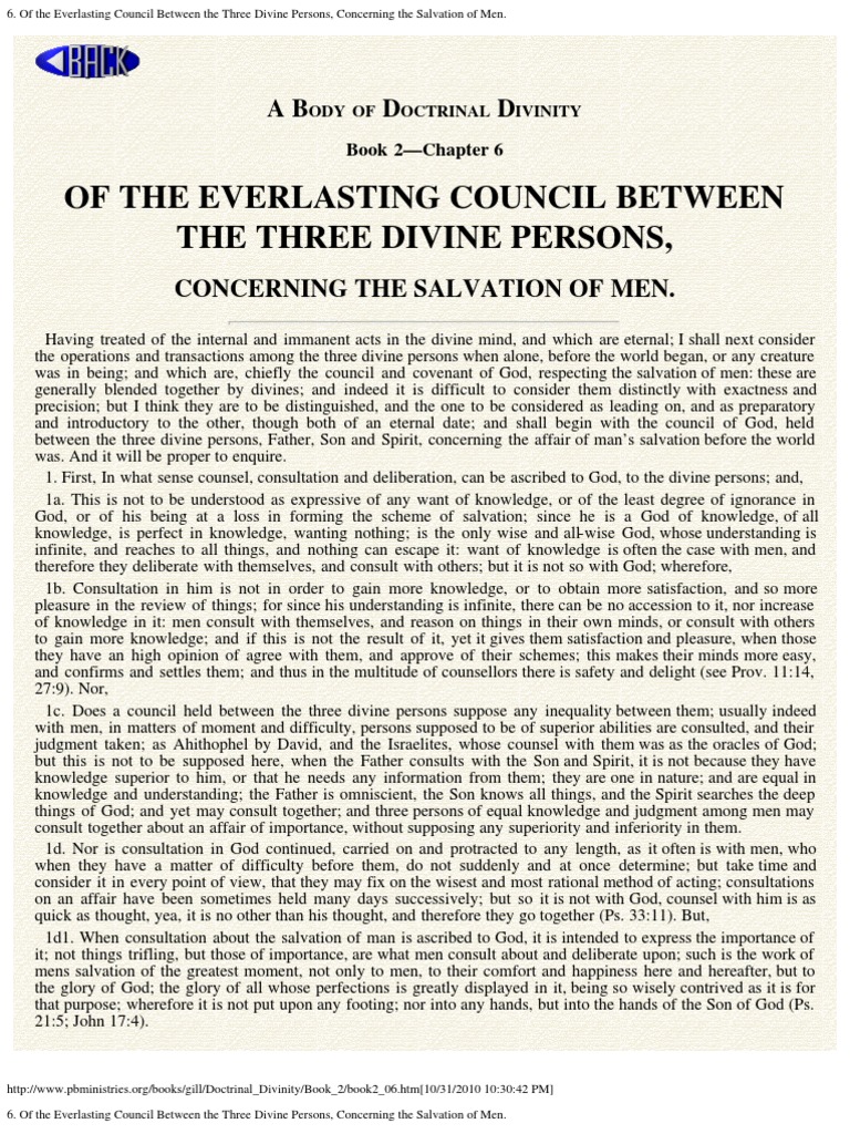 of The Everlasting Council Between The Three Divine Persons, Concerning ...