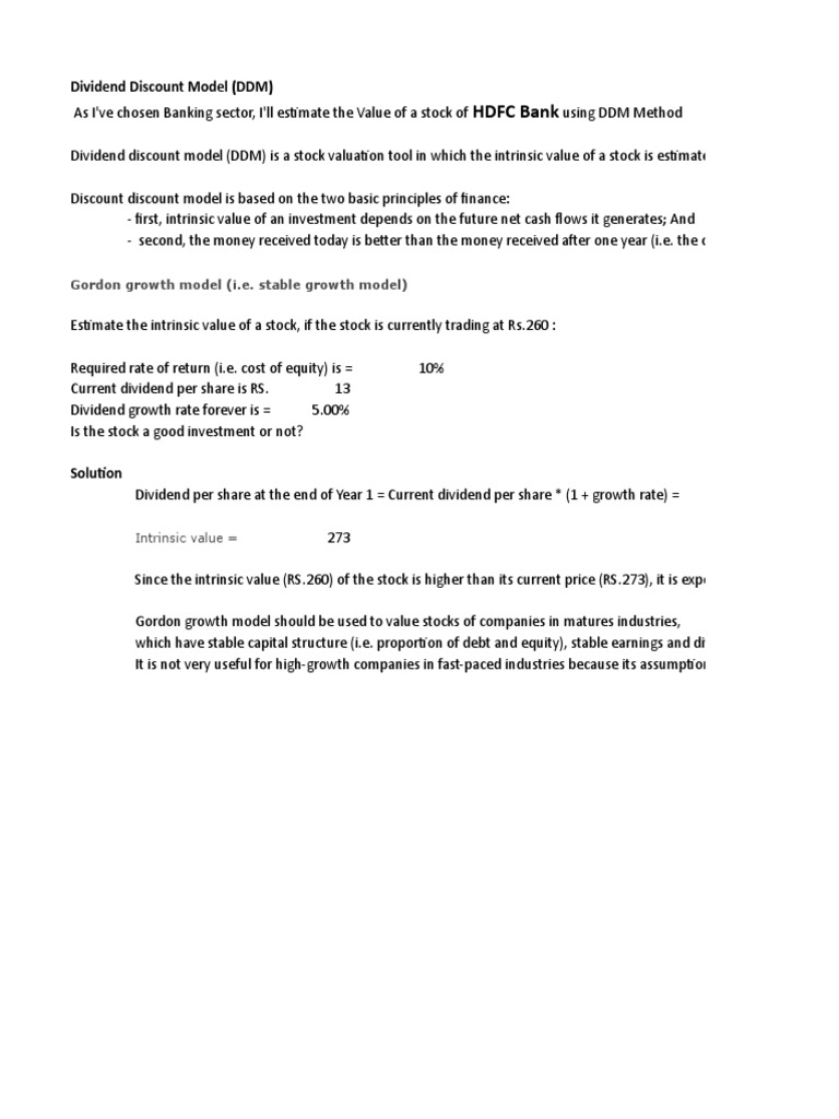 Assignment | PDF | Discounting | Value Investing