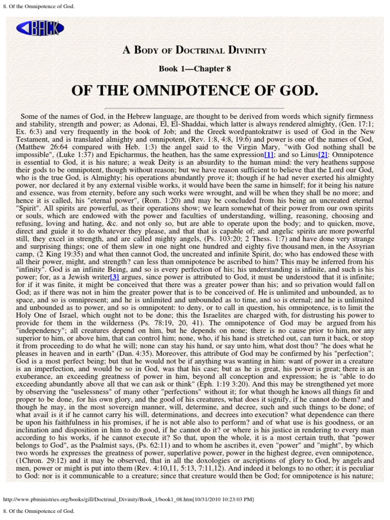 of The Omnipotence of God. | PDF | Omnipotence | Grace In Christianity