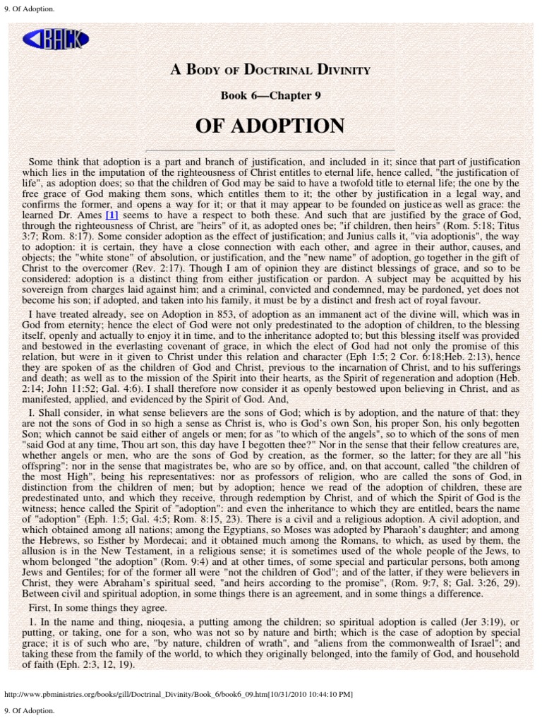 of Adoption. | PDF | Justification (Theology) | God The Father