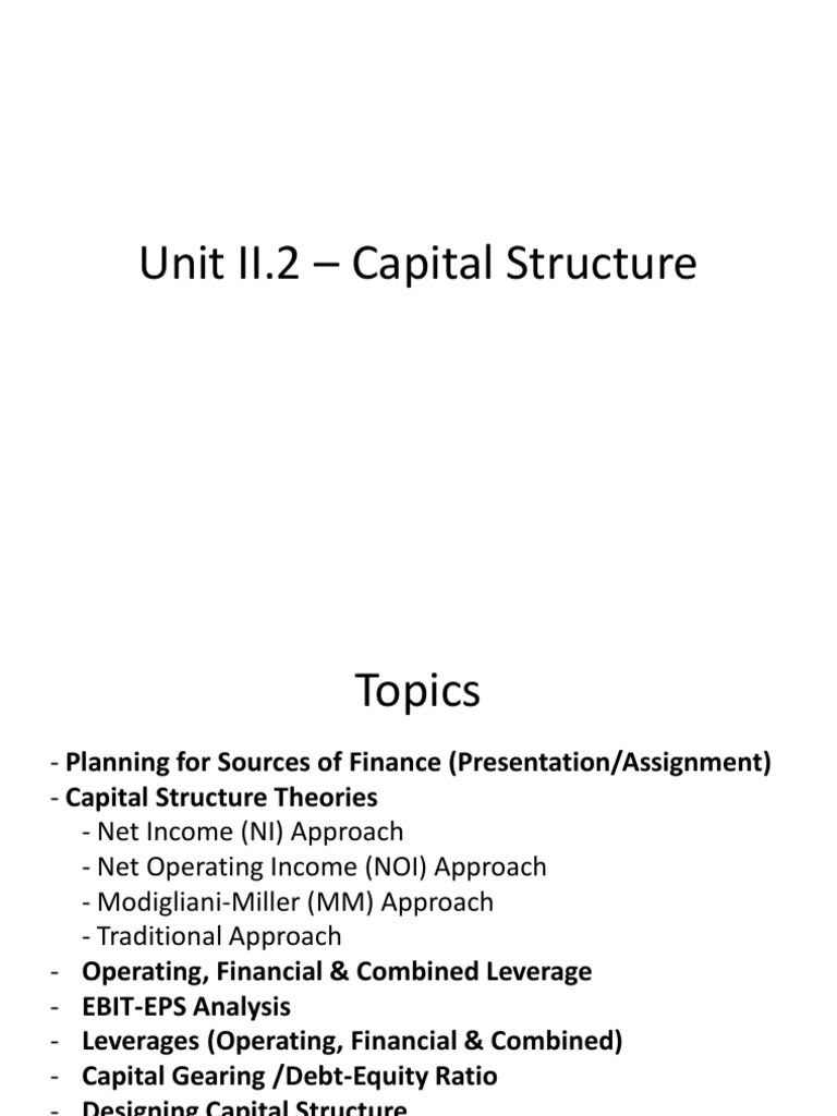 Unit II.2 Capital Structure Main | PDF | Capital Structure | Cost Of ...