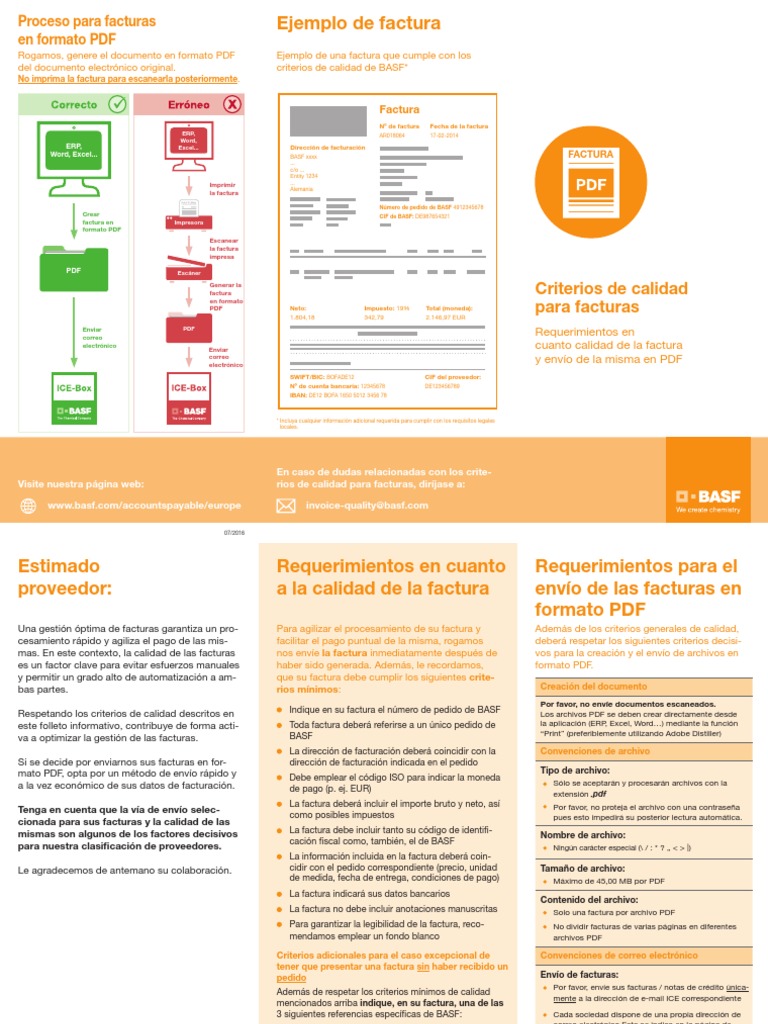 BASF Quality Standards For PDF Invoices ES | PDF | Archivo de ...