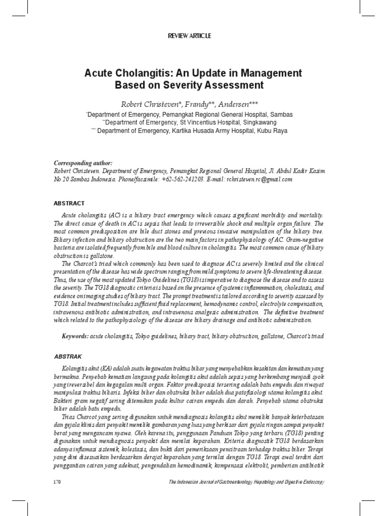 Acute Cholangitis Management Update | PDF | Medical Specialties ...