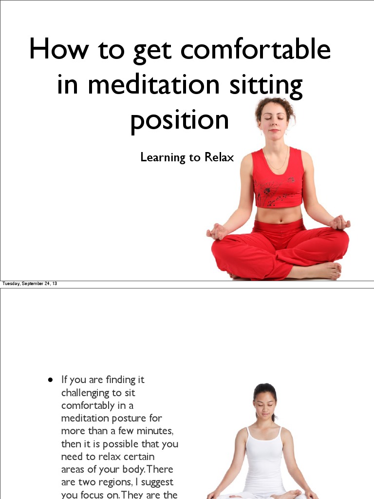 How To Get Comfortable in Meditation Sitting Position | PDF ...