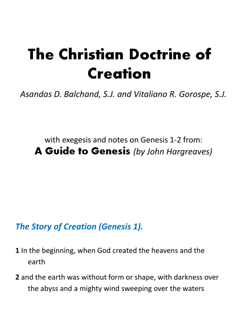 Christian Doctrine of Creation | PDF | Genesis Creation Narrative | Adam